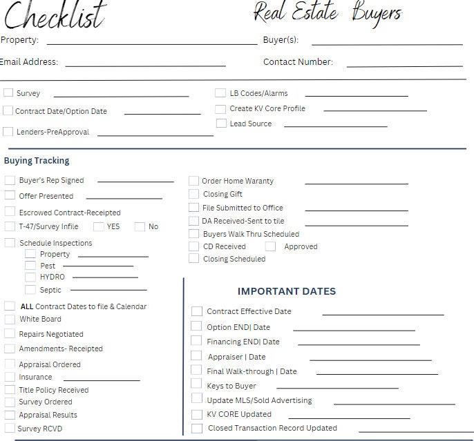 Checklist for Every Step in Any Real Estate Transaction for the Agent ...