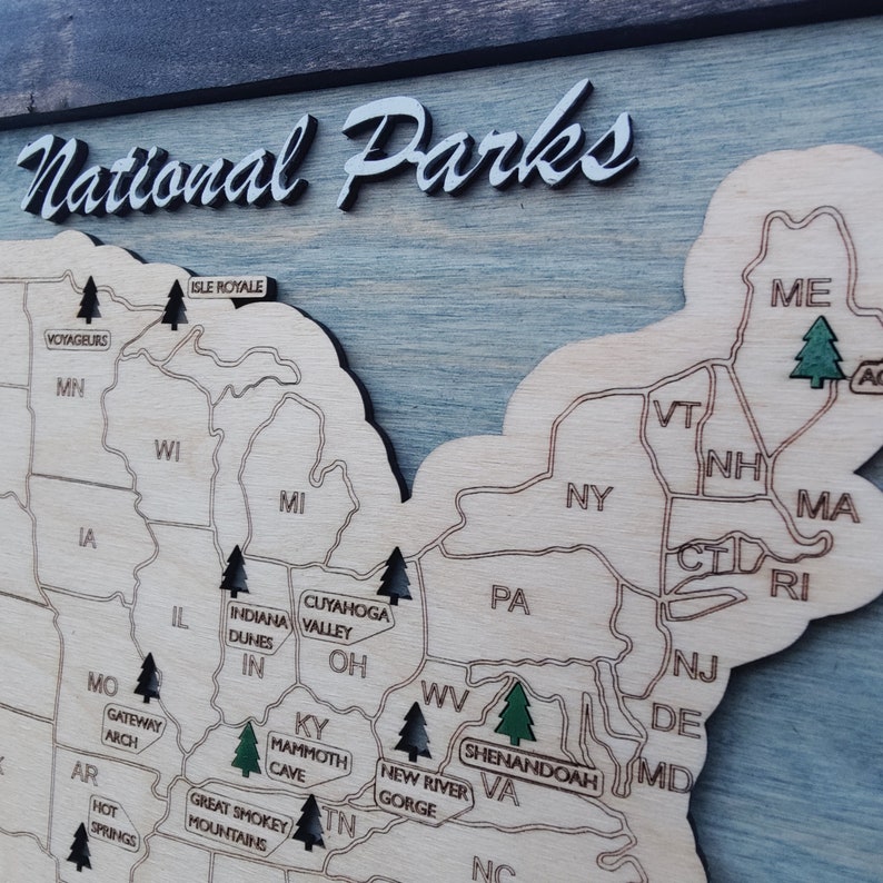 Custom National Park Travel Map, National Parks Marker, US Travel Map ...