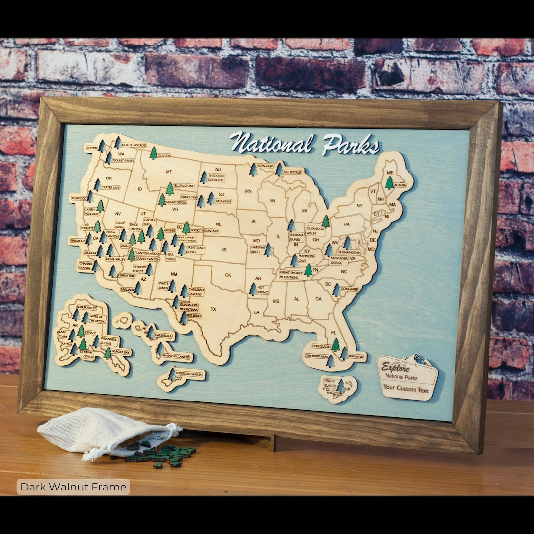 Custom National Park Travel Map, National Parks Marker, US Travel Map ...