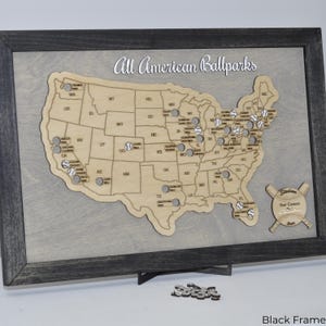 Custom Baseball Stadium Travel Map Tracker, Personal Ballpark Stadium ...