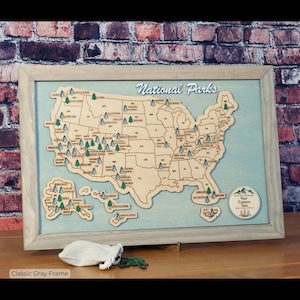 Custom National Park Travel Map, National Parks Marker, US Travel Map ...