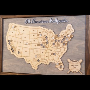 Custom Baseball Stadium Travel Map Tracker, Personal Ballpark Stadium ...