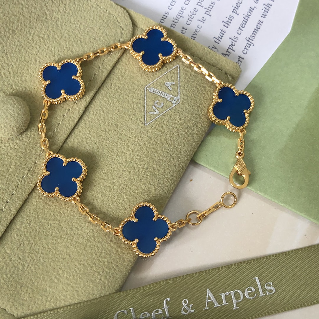 Authentic Van Cleef & Arpels Clover Bracelet Alhambra Bracele in 18k ...