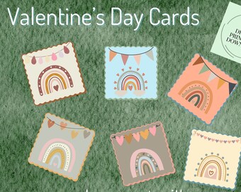 Printable Valentine's Day Cards for Classroom Exchange, 6 Cute Friends ...