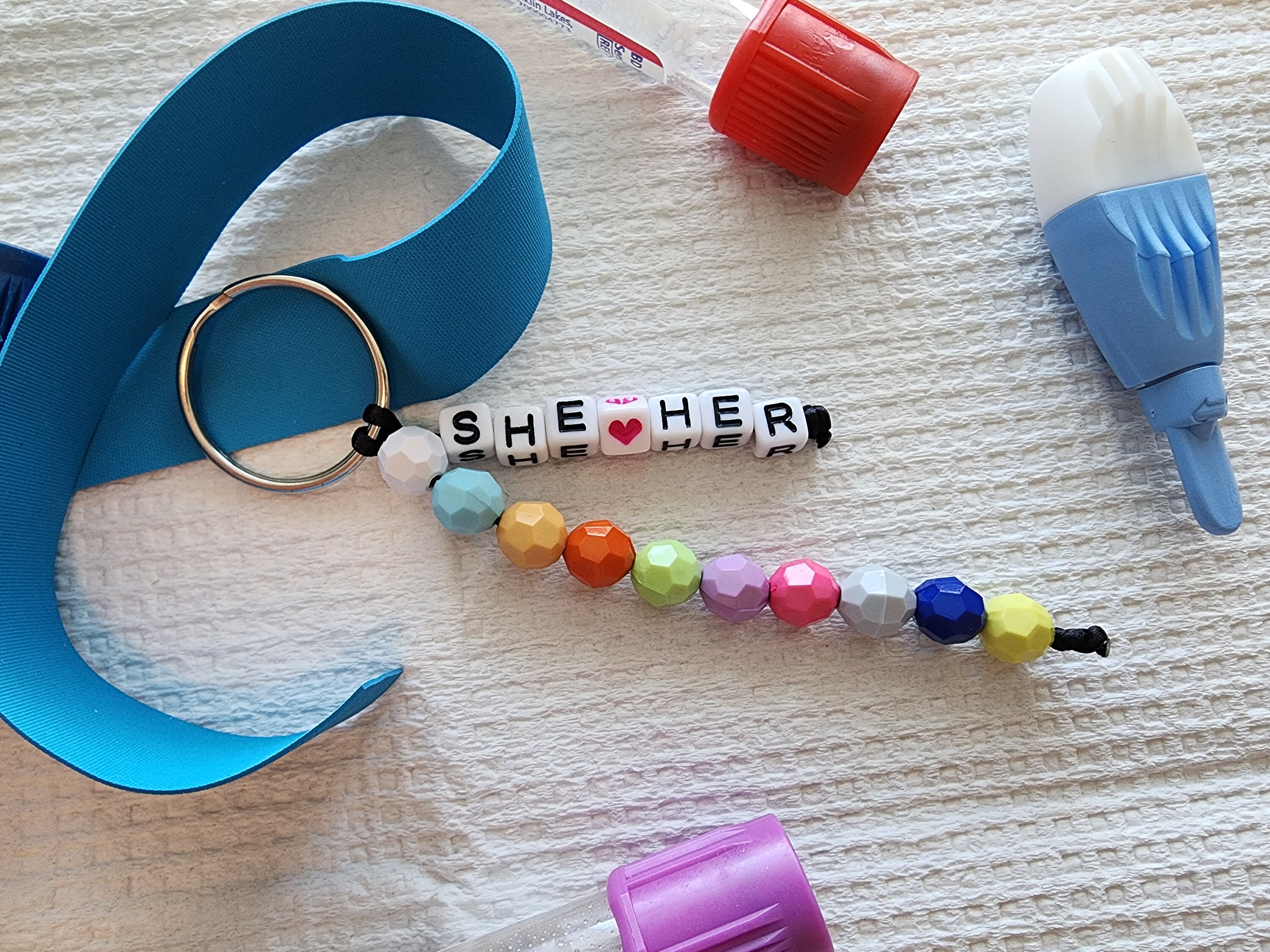 PERSONALIZED Order of Draw Badge Clip/keychain - Venous - Faceted Beads ...