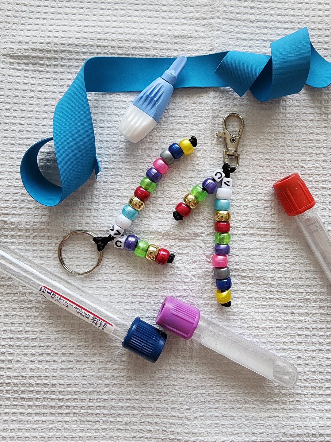 Pony Beads - Order of Draw Badge Clip/keychain - Venous AND Capillary ...