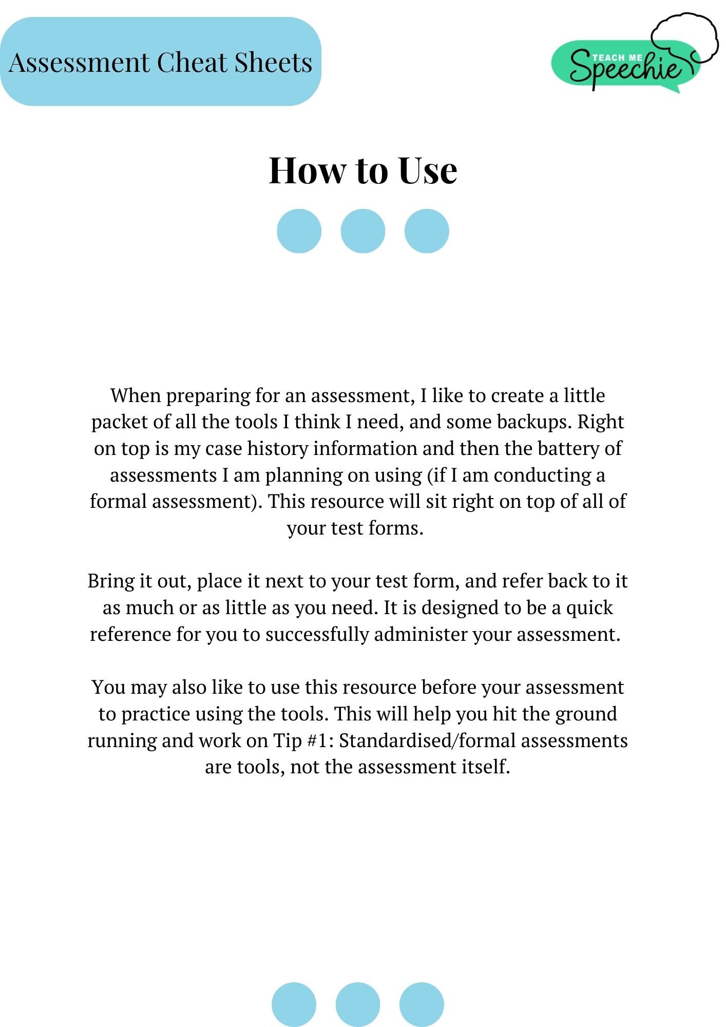 Assessment Cheat Sheets (paediatric Speech Pathology) - Etsy