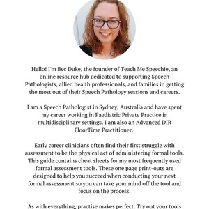 Assessment Cheat Sheets (paediatric Speech Pathology) - Etsy