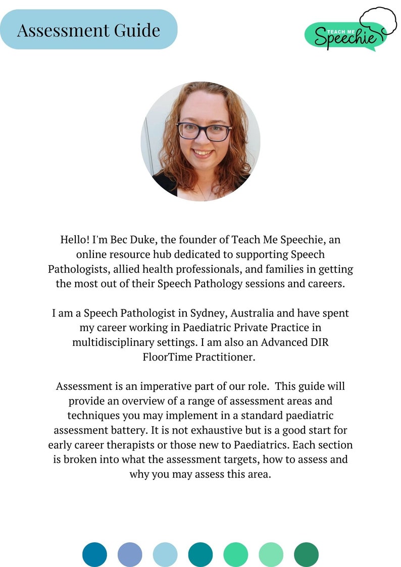 Assessment Guide (paediatric Speech Pathology) - Etsy