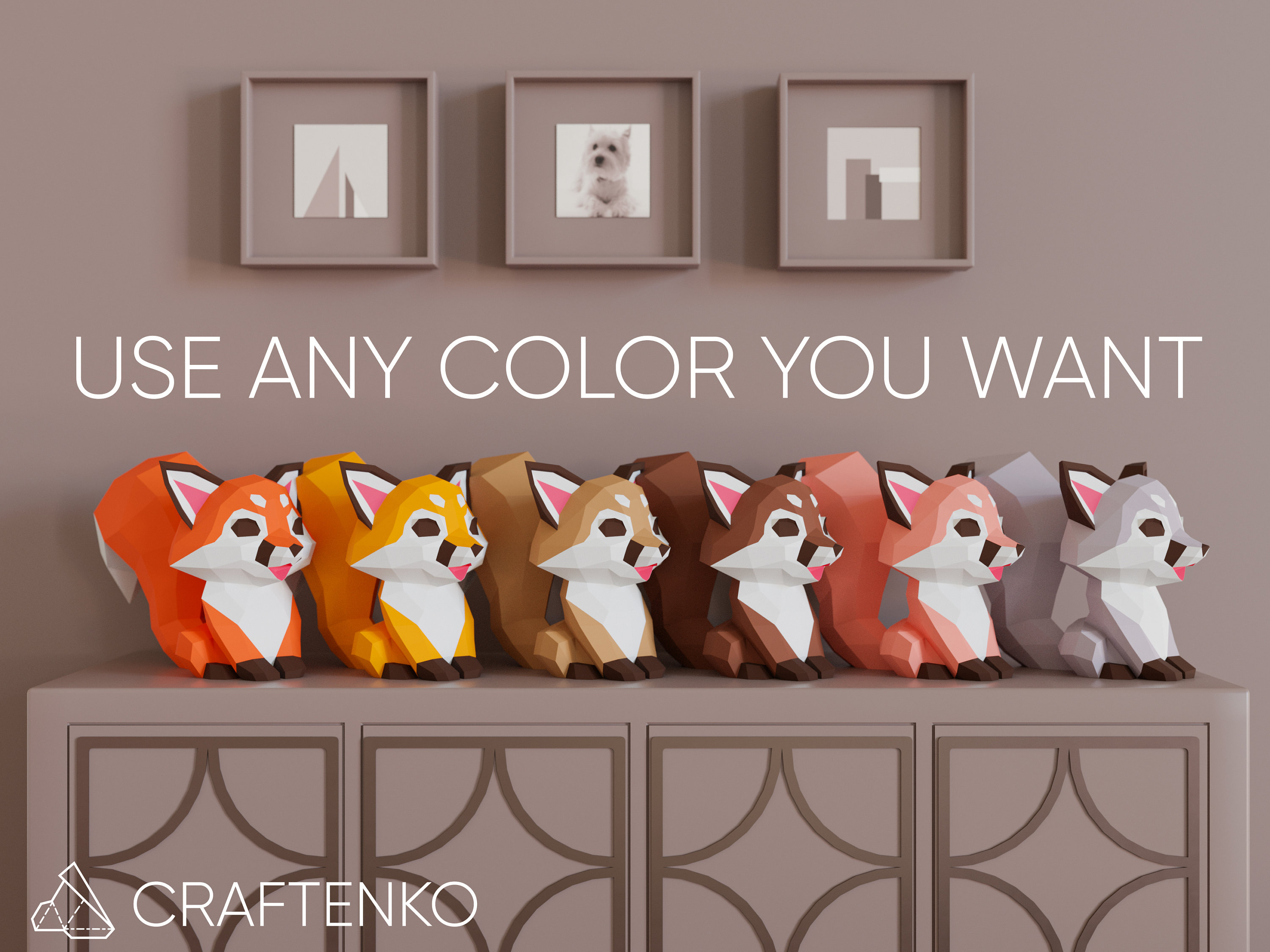 Cute Fox Papercraft DIY Low Poly PDF Digital File Paper Fox Model ...