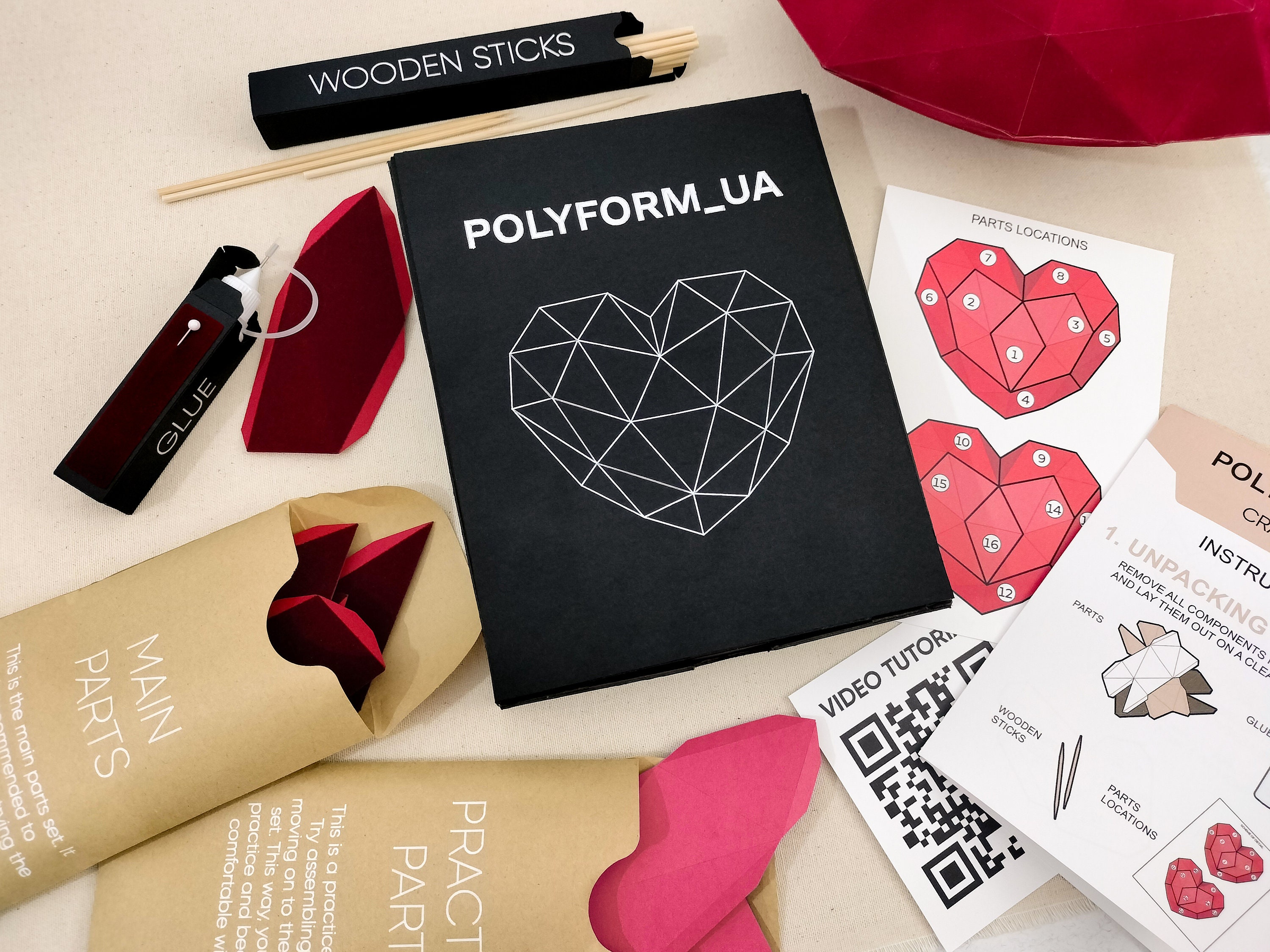Heart DIY KIT: Low Poly Personalized Valentine's Day Crafting Gift ...
