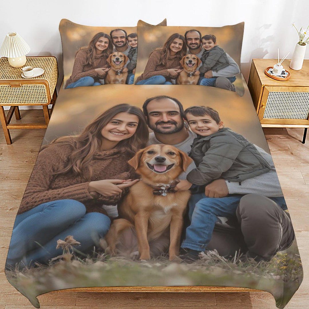 Customize Your Family Photo Family Bedding Set. Your Family Photo Duvet ...
