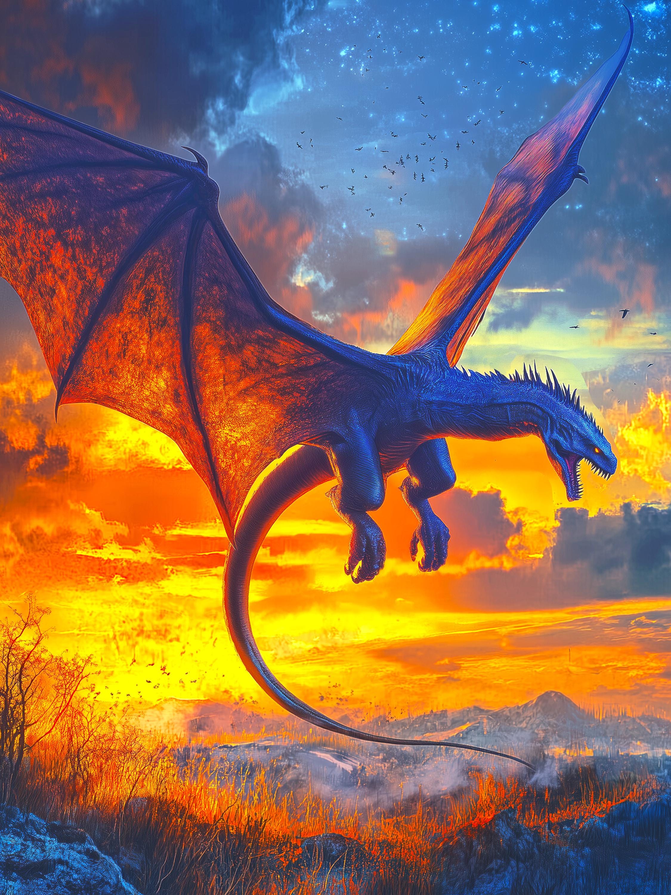 Digital Download Fantasy Art, Dragons and Flying Creatures Poster - Etsy