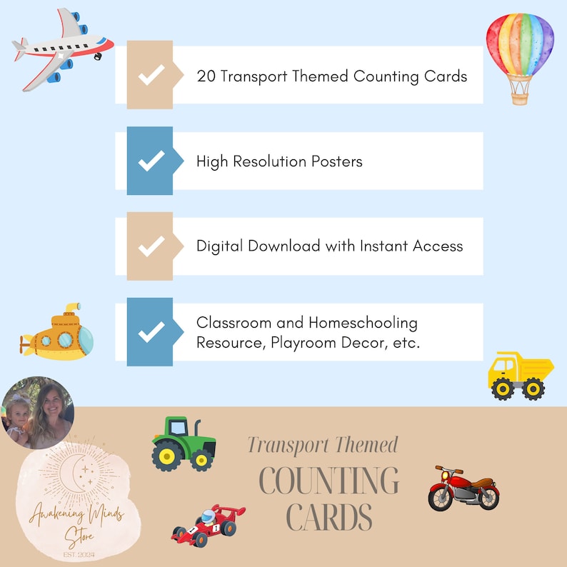 Counting Posters, Transport Theme, Transportation, Kids Counting ...