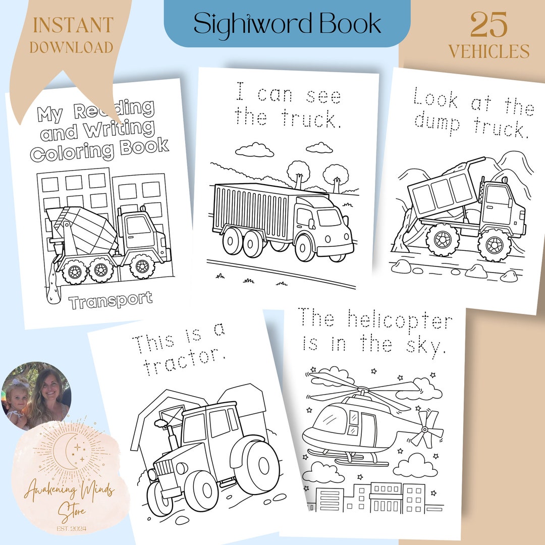 Reading and Writing Book, Transport Theme, Learn to Read, Literacy ...