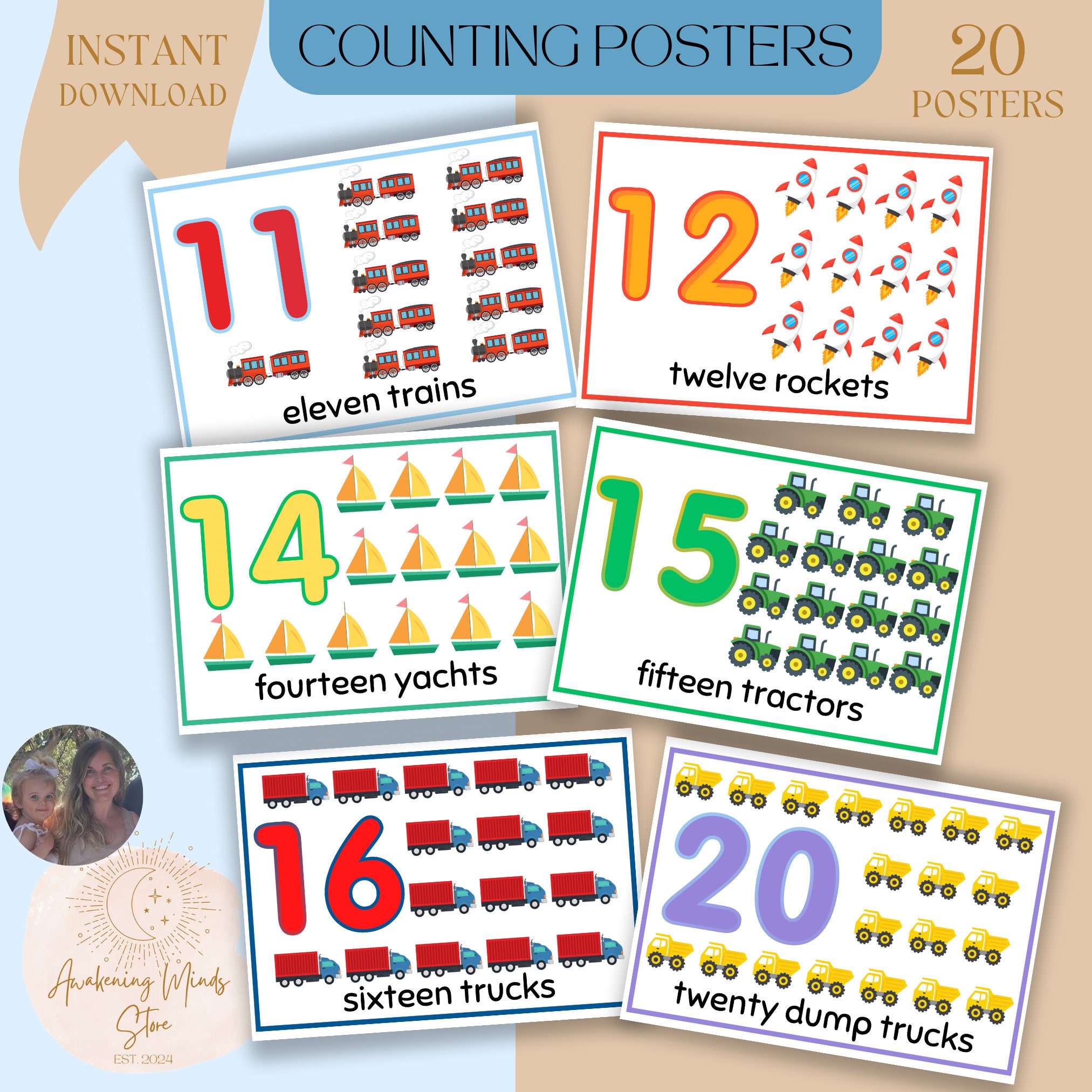 Counting Posters, Transport Theme, Transportation, Kids Counting ...