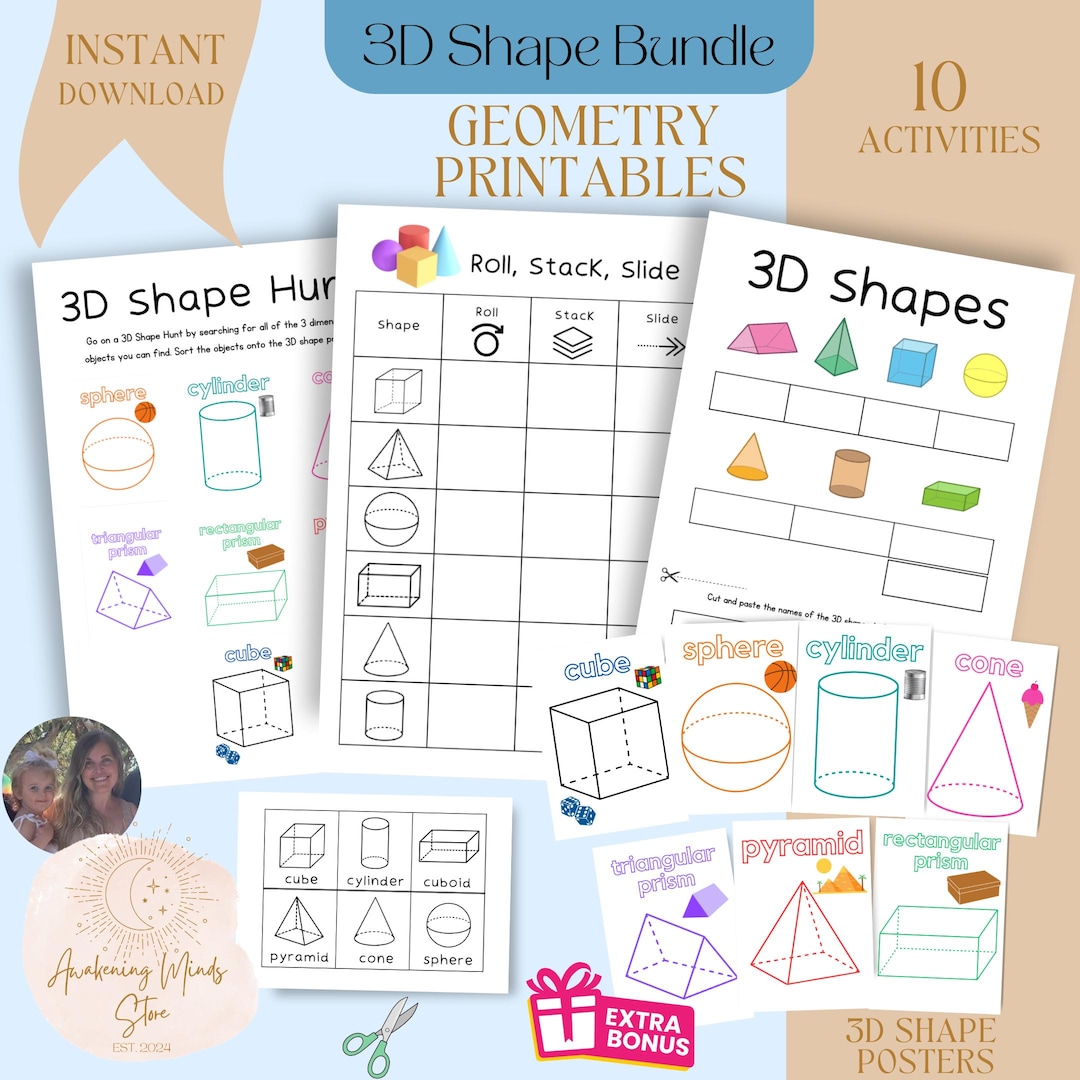 3D Shapes, 3D Shape Posters, Learn Shapes, 3 Dimensional Shapes, Maths ...