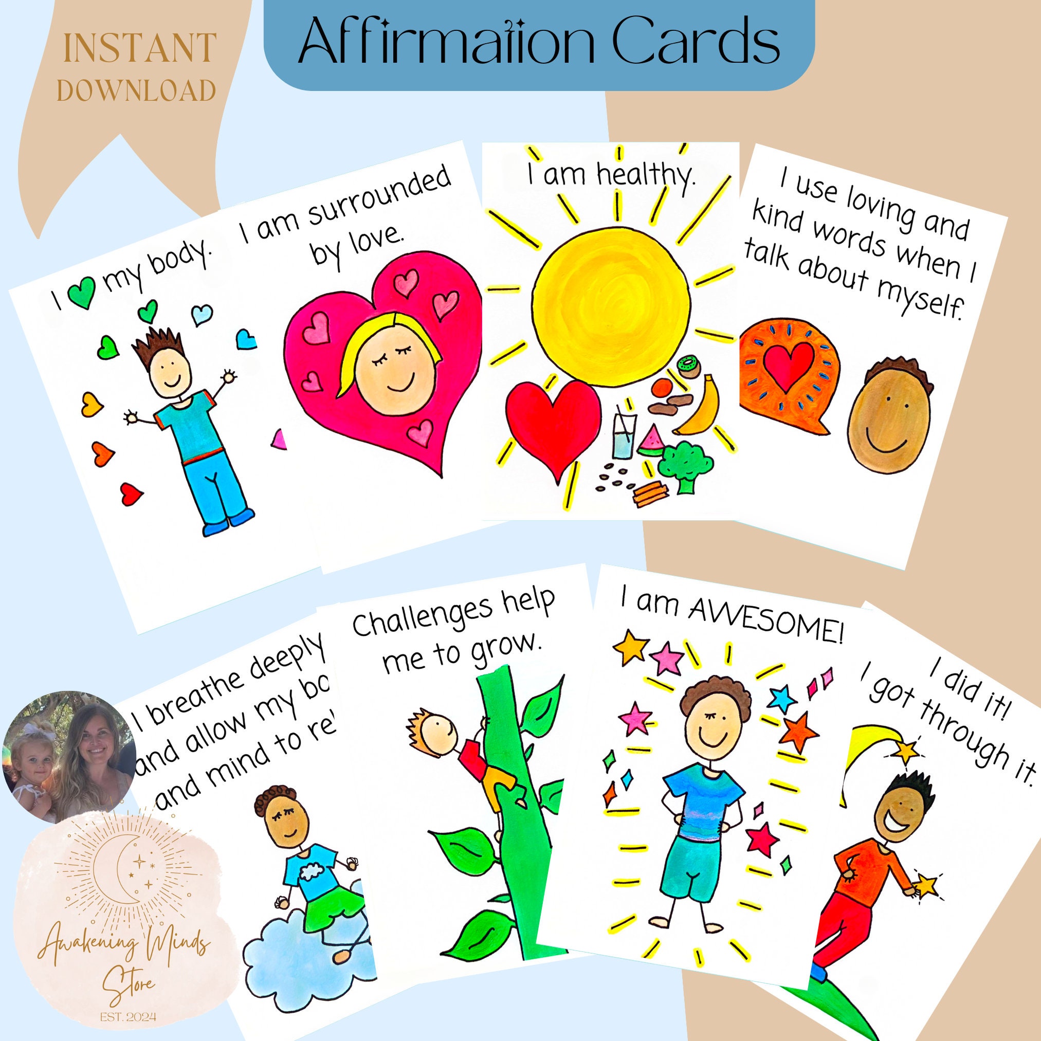 Positive Affirmation Cards, Kids Affirmations, Printable Affirmations ...
