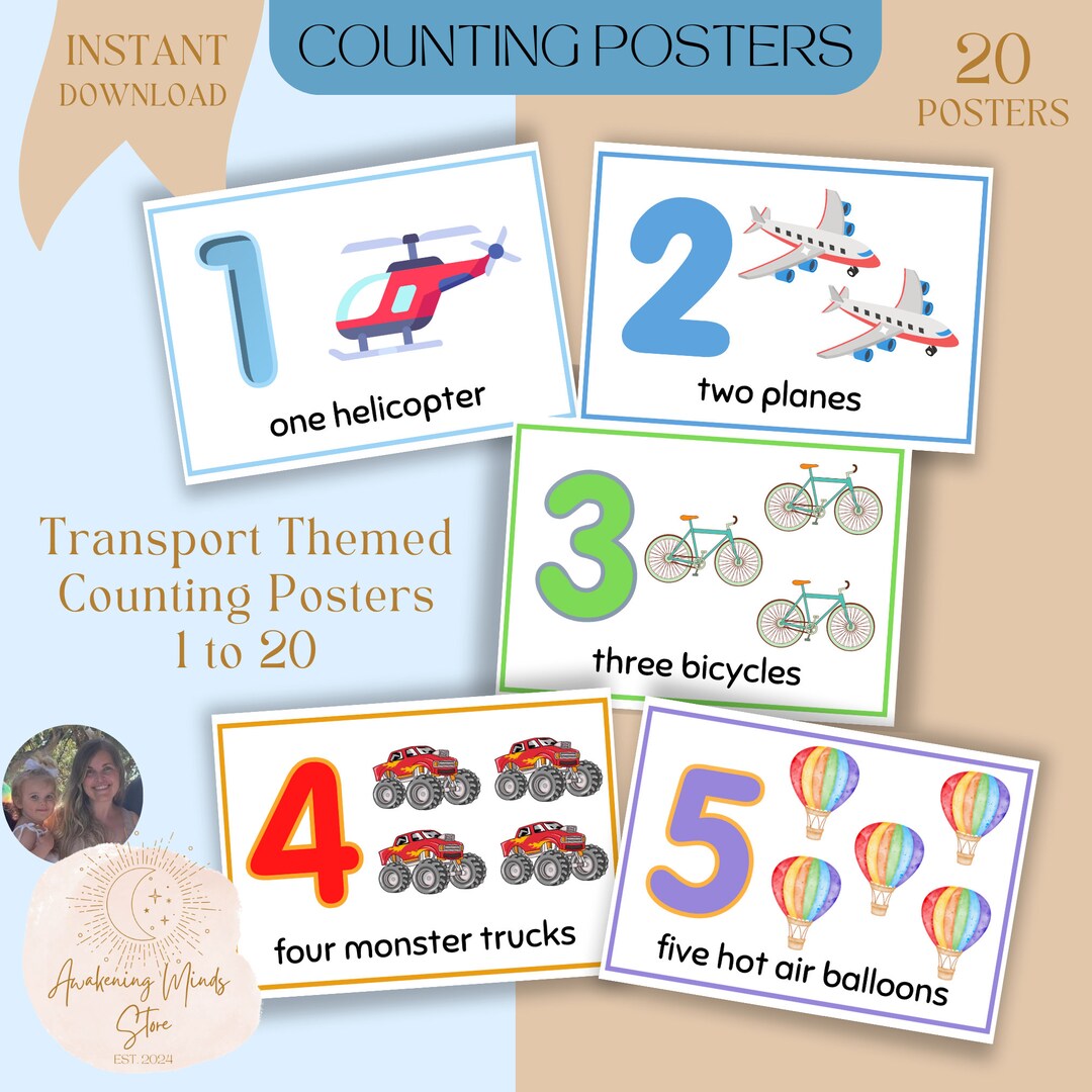 Counting Posters, Transport Theme, Transportation, Kids Counting ...