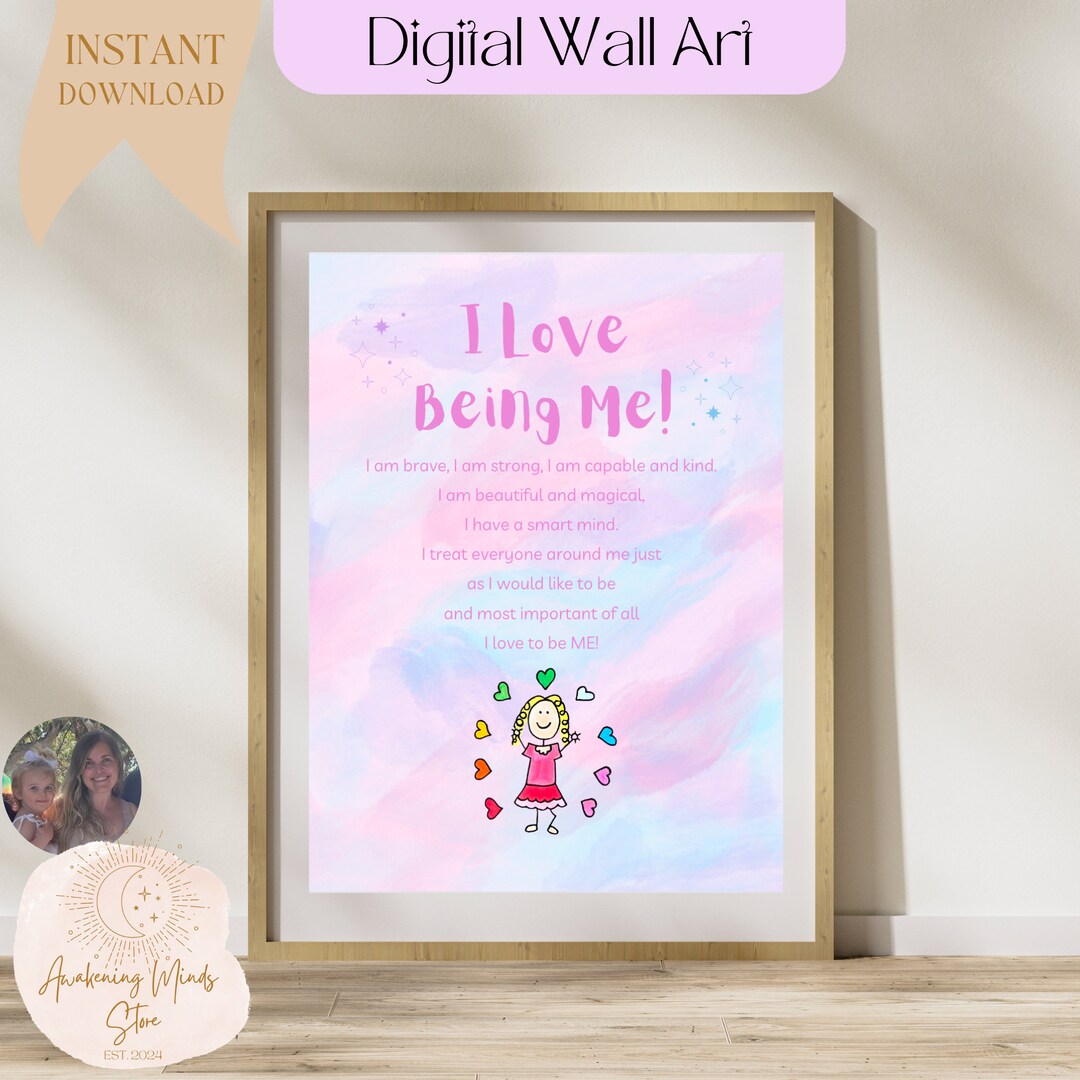 Girls Affirmation Wall Art, Build Confidence in Girls, Build Self ...