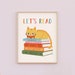 Let's Read Print, Cute Cat Reading Corner Printable, Kids Read Books ...