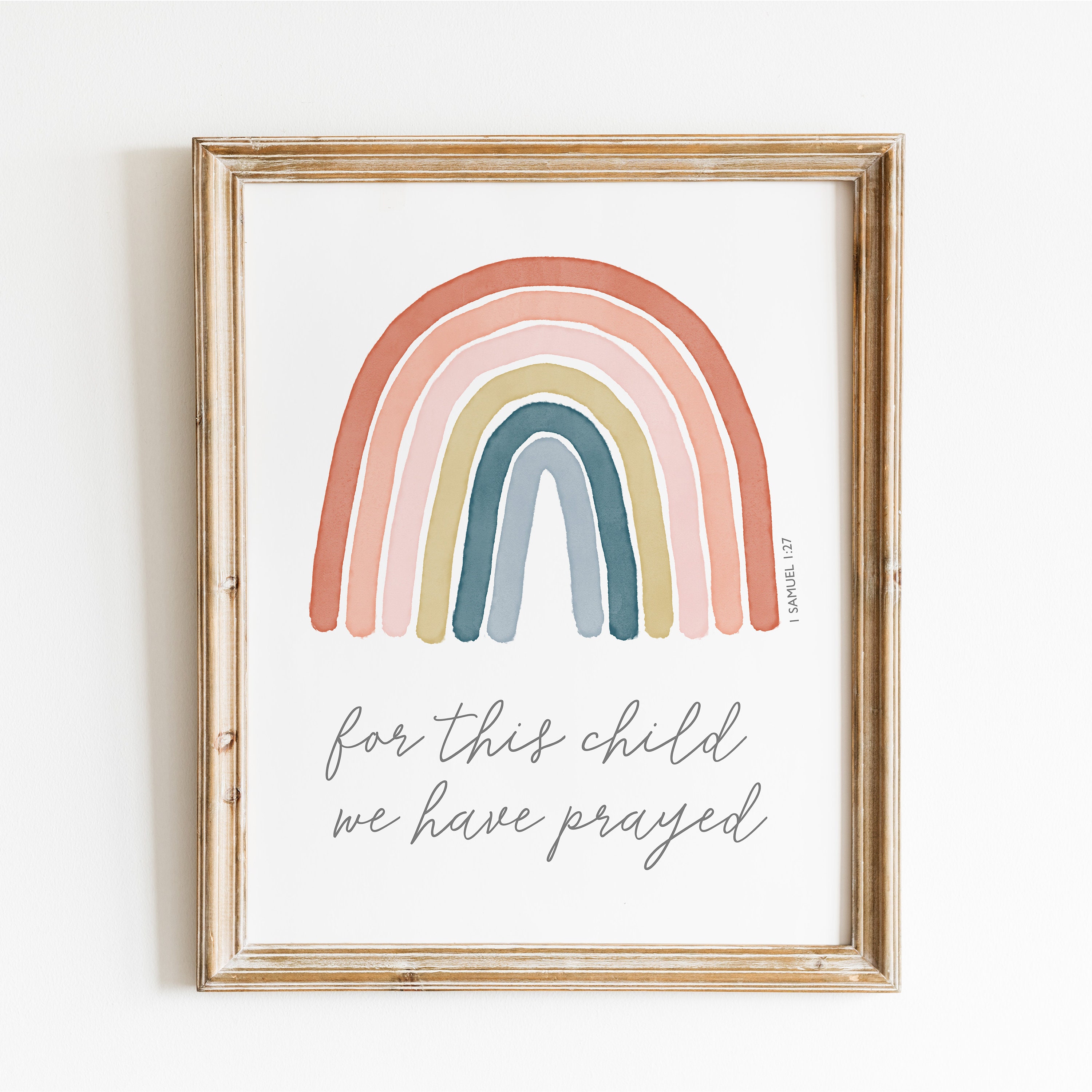 Boho Rainbow Nursery Print, Printable Christian Wall Art, Girl Nursery ...