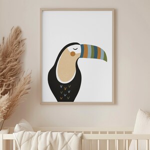 Modern Boho Jungle Toucan Nursery Print, Boy Safari Nursery Decor, Cute ...