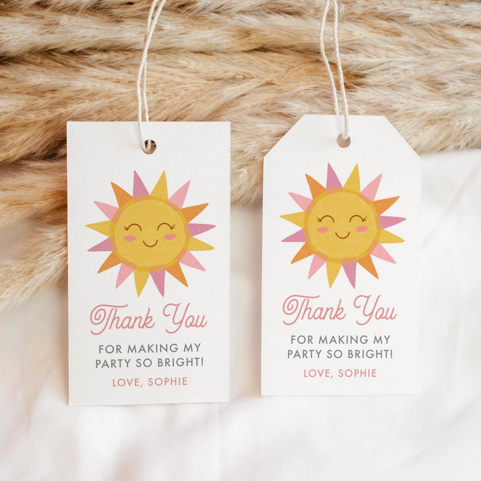 Cute Sunshine Birthday Party Favor Tag Template, First Trip Around the ...