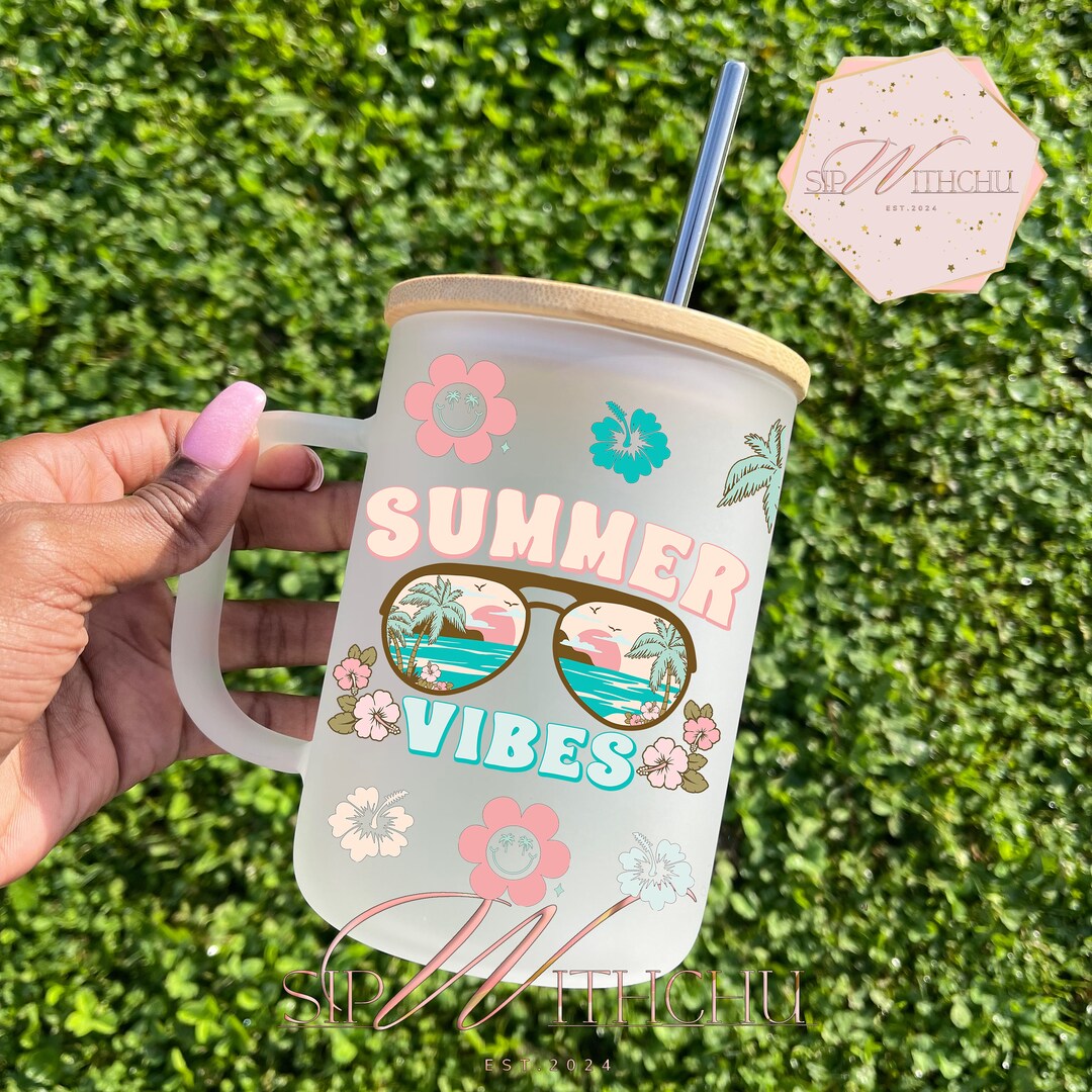 Summer Mugs| Frosted Mug | Summer Vibes | Beach Mugs | Mugs | With Lid ...