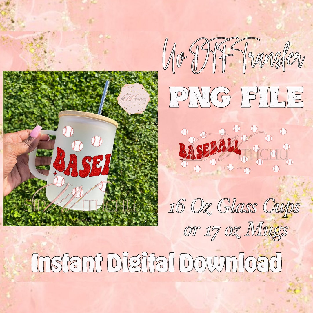 Baseball Design Libbey Glass Wrap Png | Instant Download | Custom Uv ...