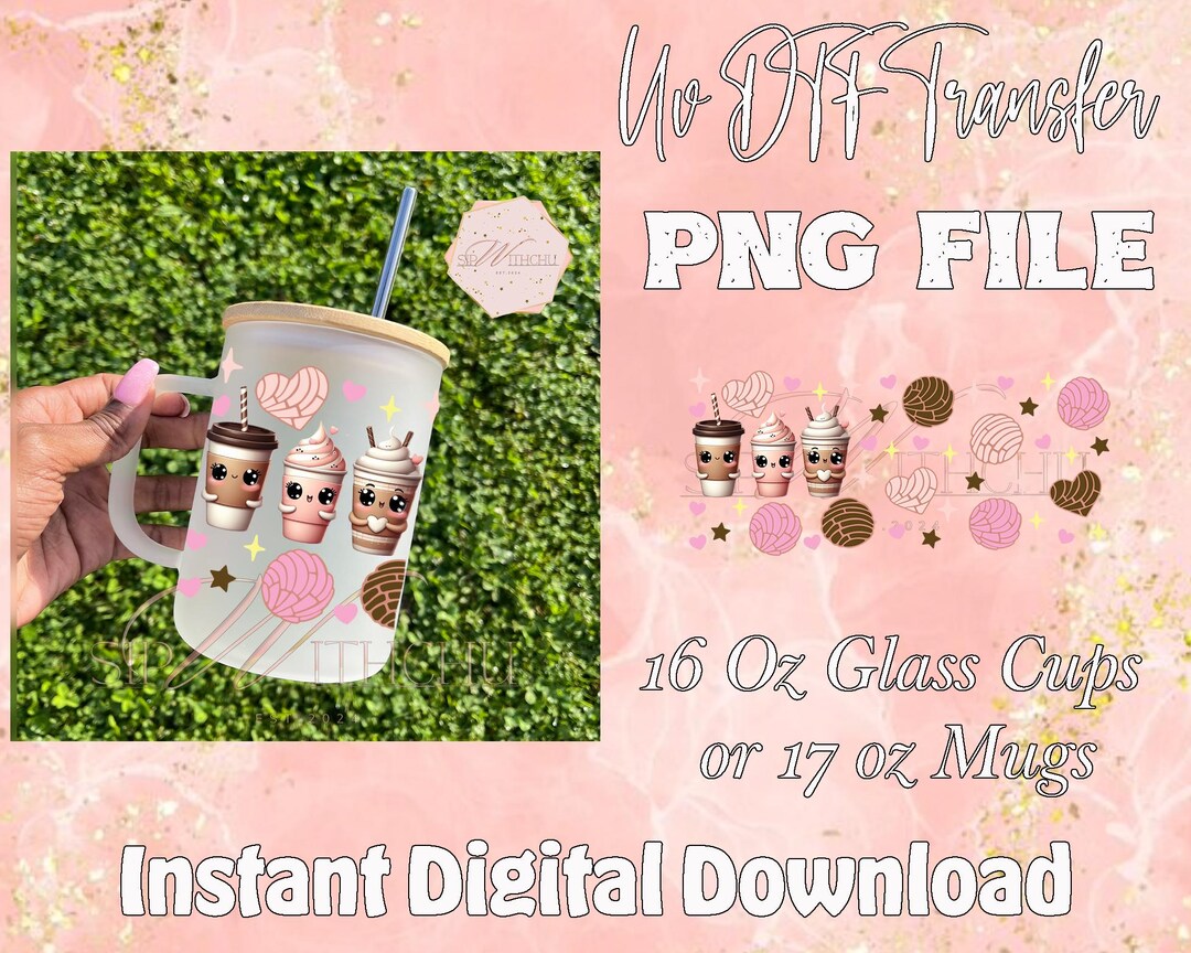 Concha Sweet Bread 16oz Cup Wrap: Heart-shaped PNG (digital Download ...