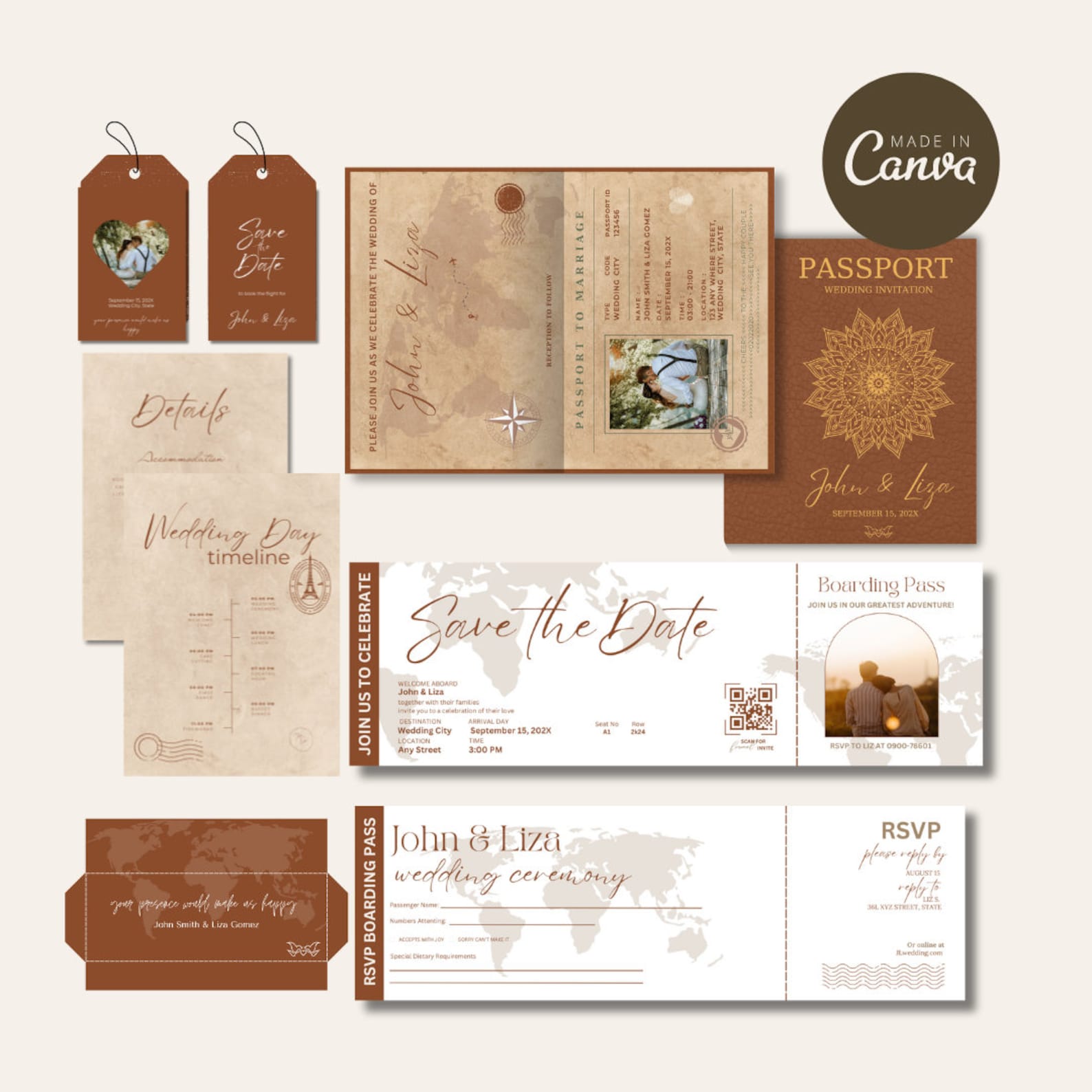 Destination Wedding Invitation, Boarding Pass Invitation, Printable ...