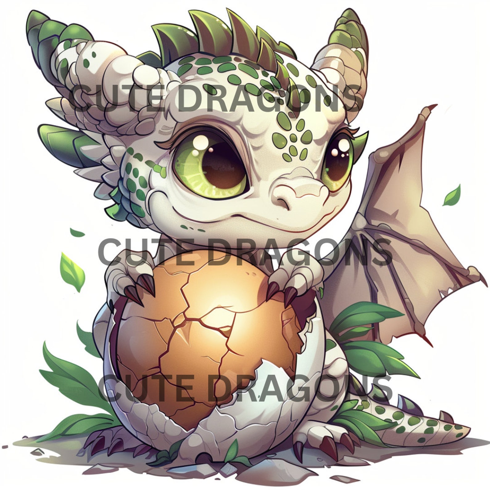 Hatching Dragon PNG Cute Dragon Print Reading Dragon Nursery Art for ...