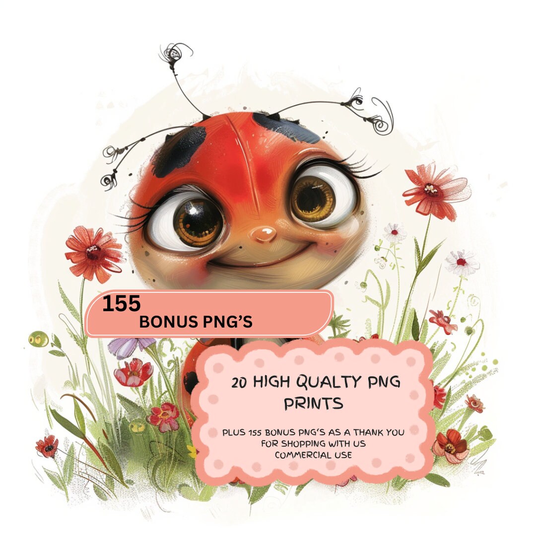 20 Ladybugs Instant Download Lady Bug Watercolor Cute Lady Bug Print ...