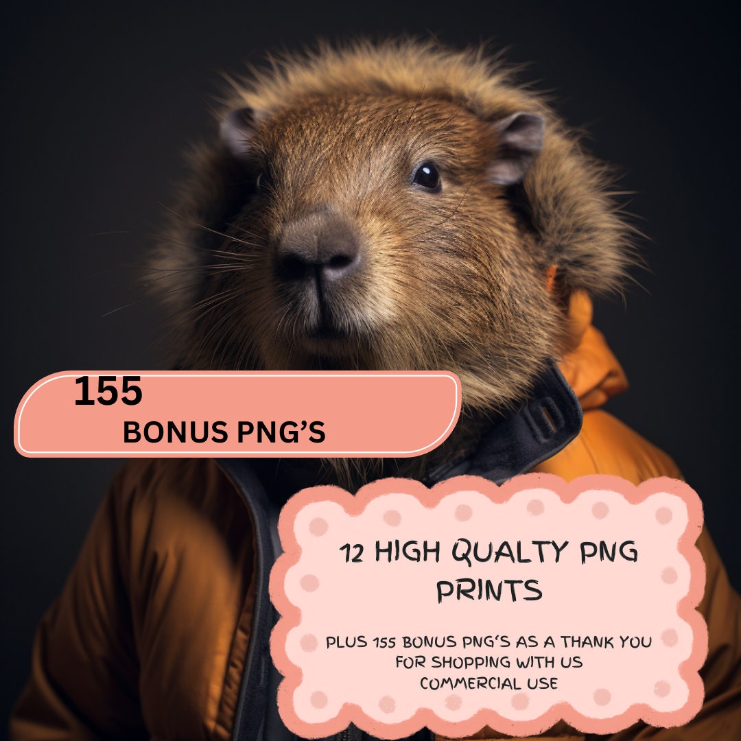 12 Instant Digital Download Capybara PNG Anime Natural Capybara ...