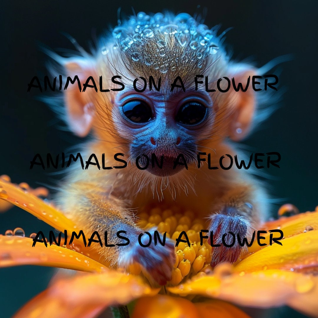 12 Animals on A Flower Instant Download Lemur Print Hedge Hog ...