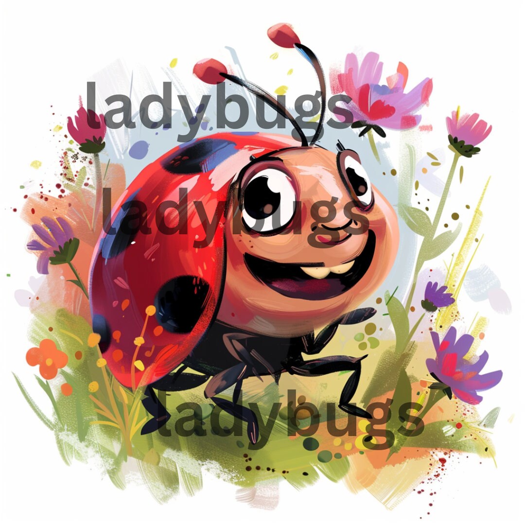 20 Ladybugs Instant Download Lady Bug Watercolor Cute Lady Bug Print ...