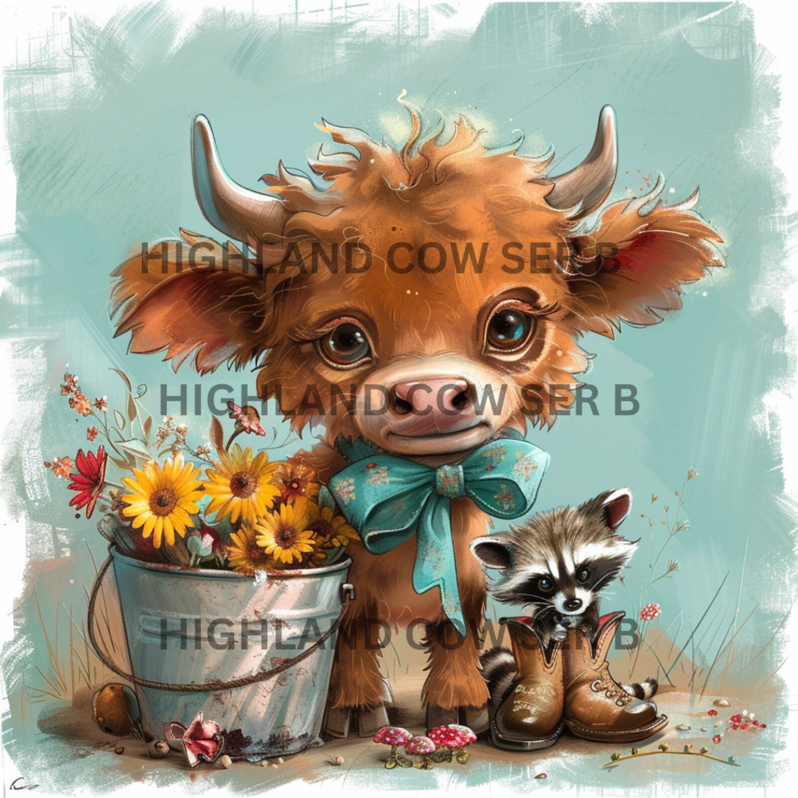 12 Cute Fluffy Highland Cow PNG Highland Cow Bucket Anime Cow Love ...