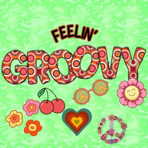 13 Sets Retro Doodle Letters Groovy 1960 Hand Drawn Doodle 1970 Alpha ...