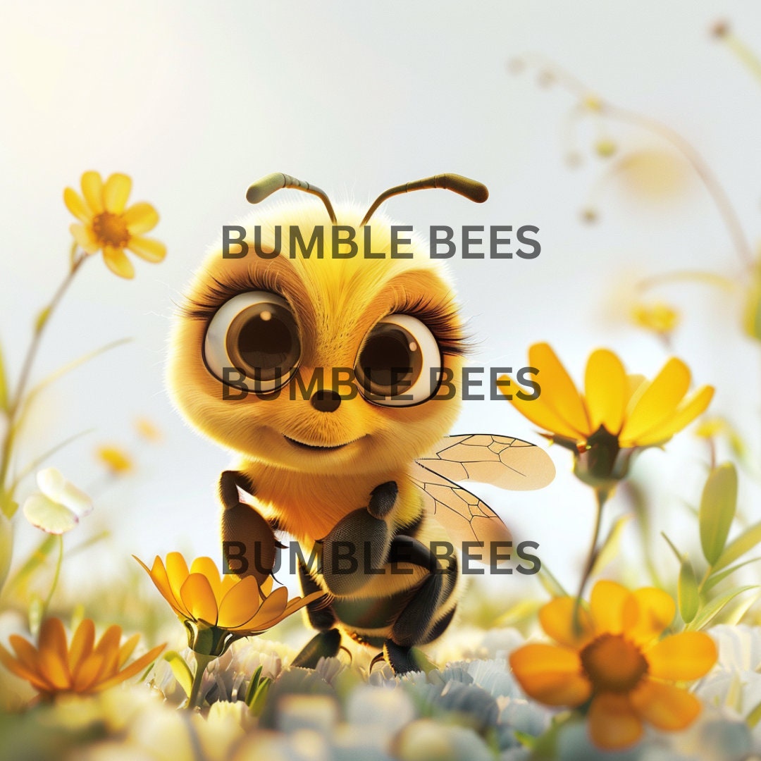 12 Bumble Bee Instant Download Cute Bee Print Bee On Flower Commercial Use Png Bumble Bee On