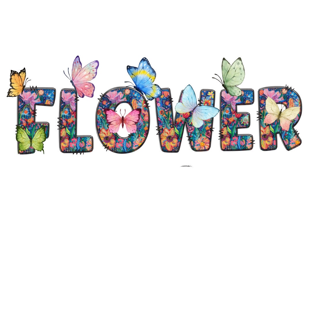 3 Set Flower Doodle Letters PNG Font Hand Drawn Doodle Font Bundle ...