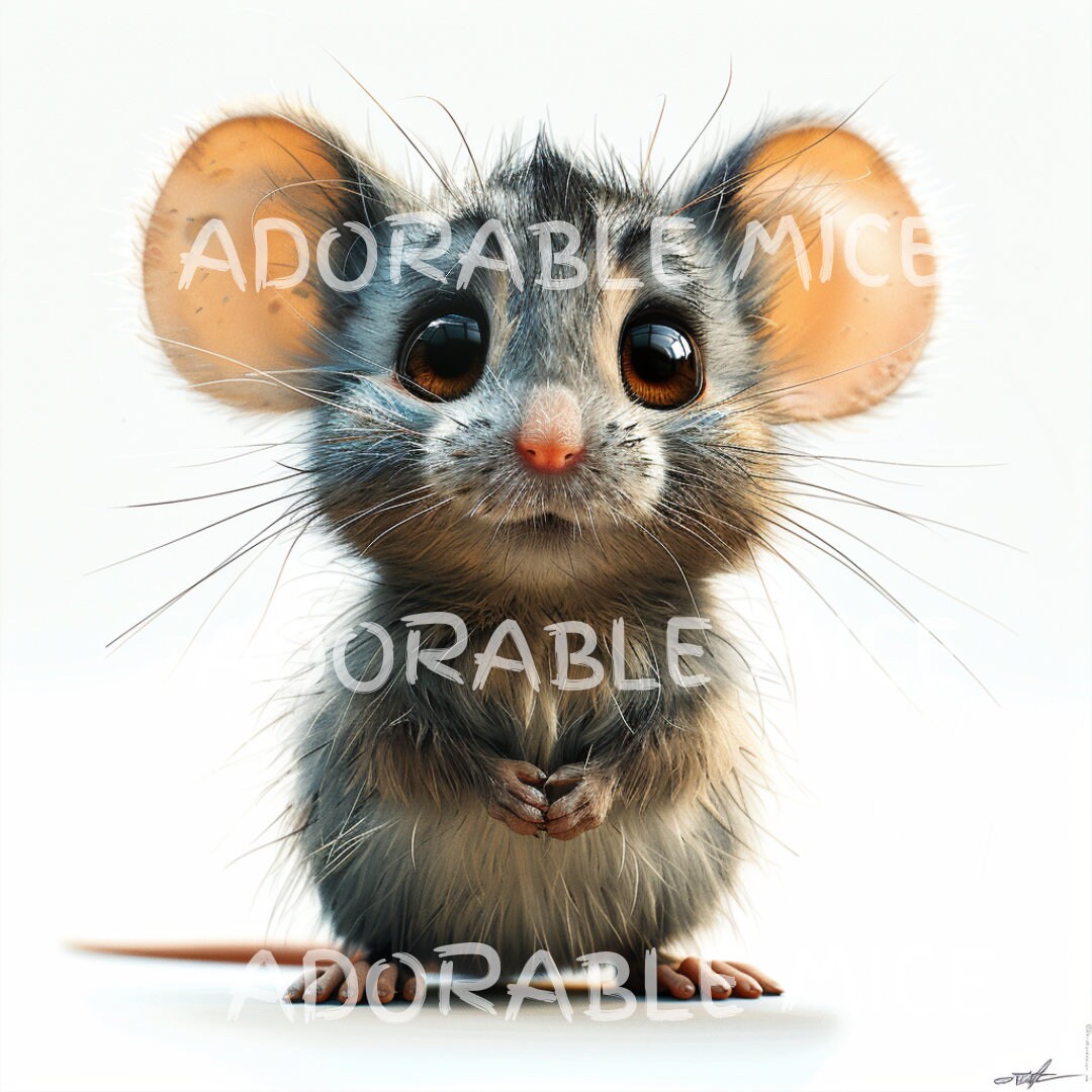 12 Adorable Mice PNG Mouse Lover Print for Nursery Cartoon Childs ...