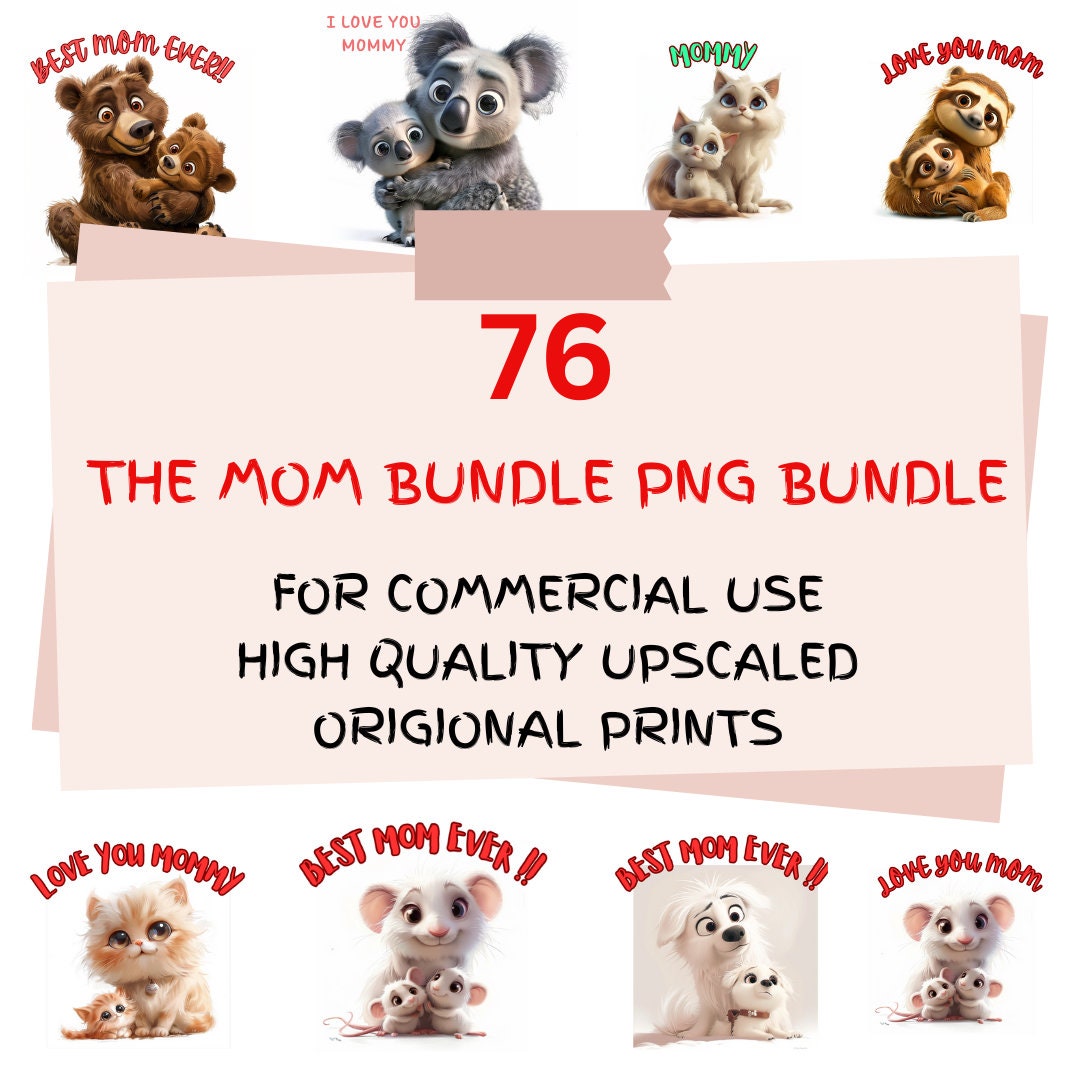 Big Bundle 78 Mother's Day PNG'S Mega Bundle Mommy Print Flower Mamma ...