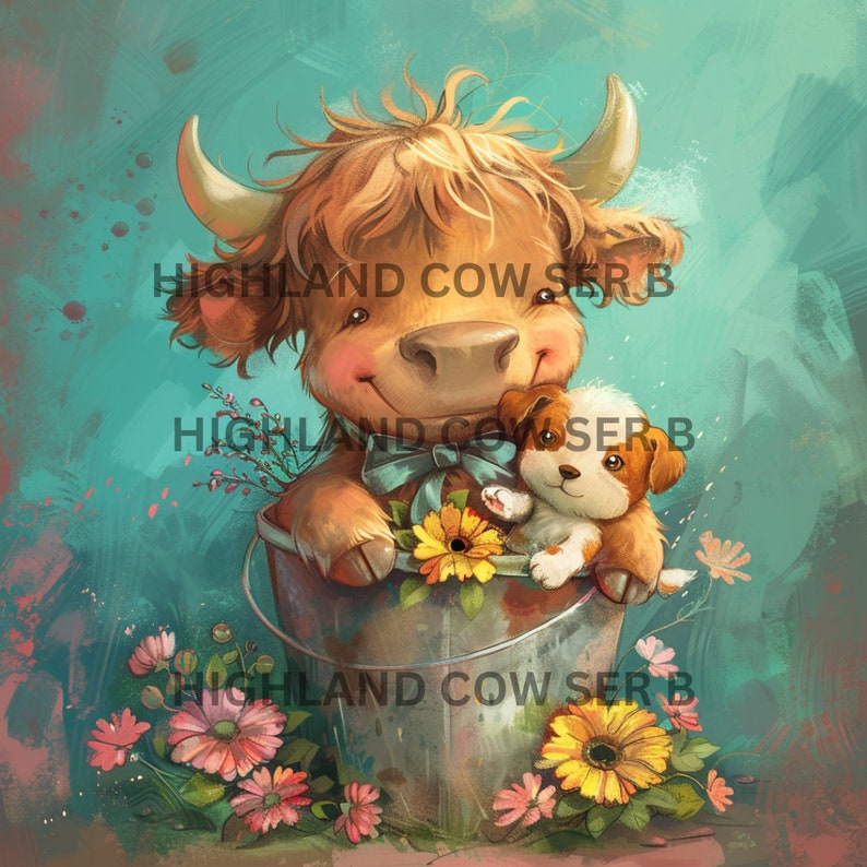 12 Cute Fluffy Highland Cow PNG Highland Cow Bucket Anime Cow Love ...