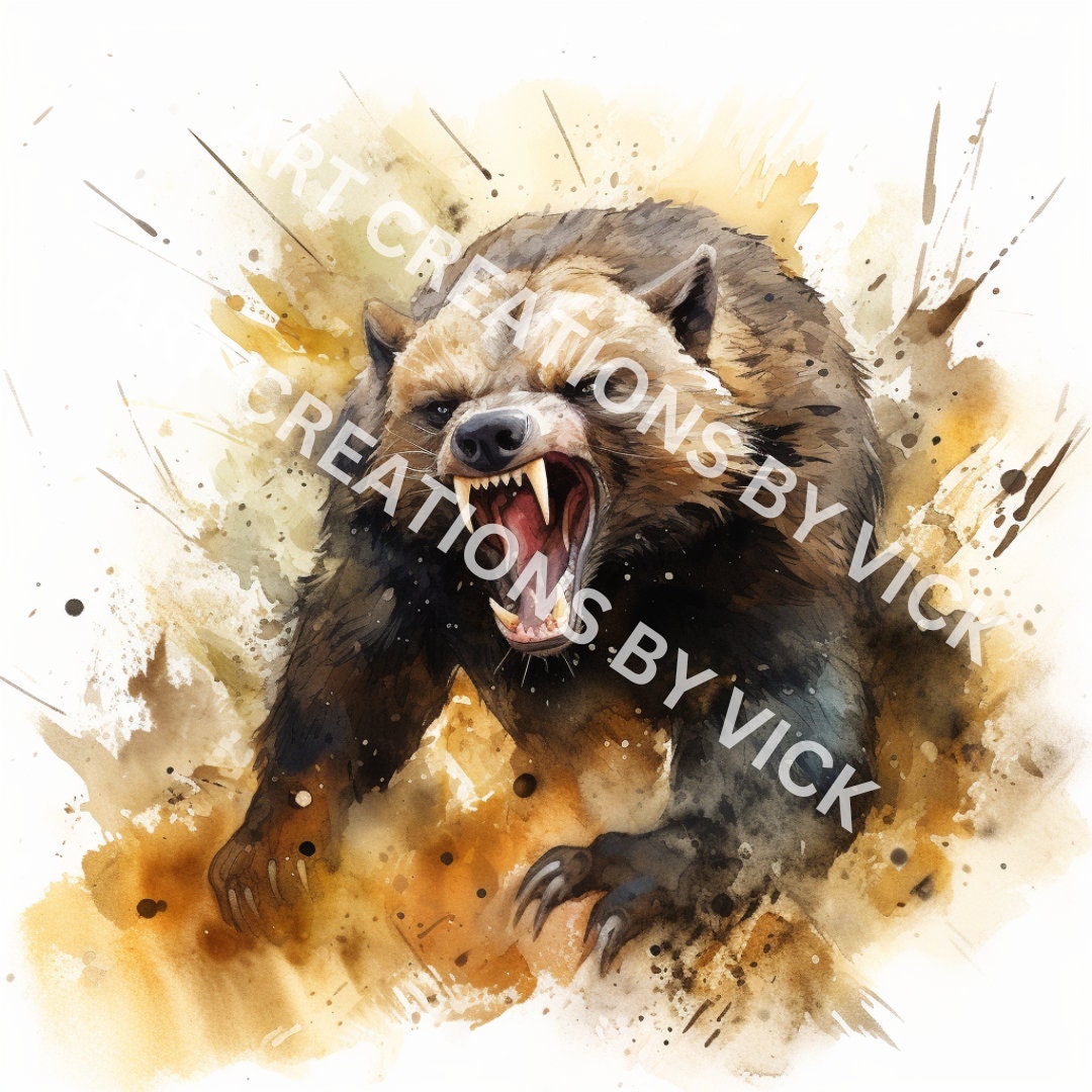 12 Honey Badger Mean Print Ferocious Honey Badger Wall Art Teeth ...