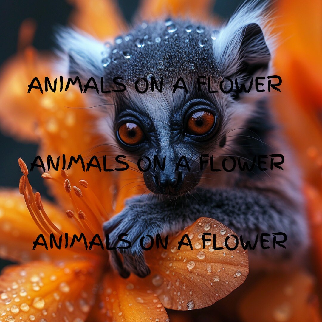 12 Animals on A Flower Instant Download Lemur Print Hedge Hog ...
