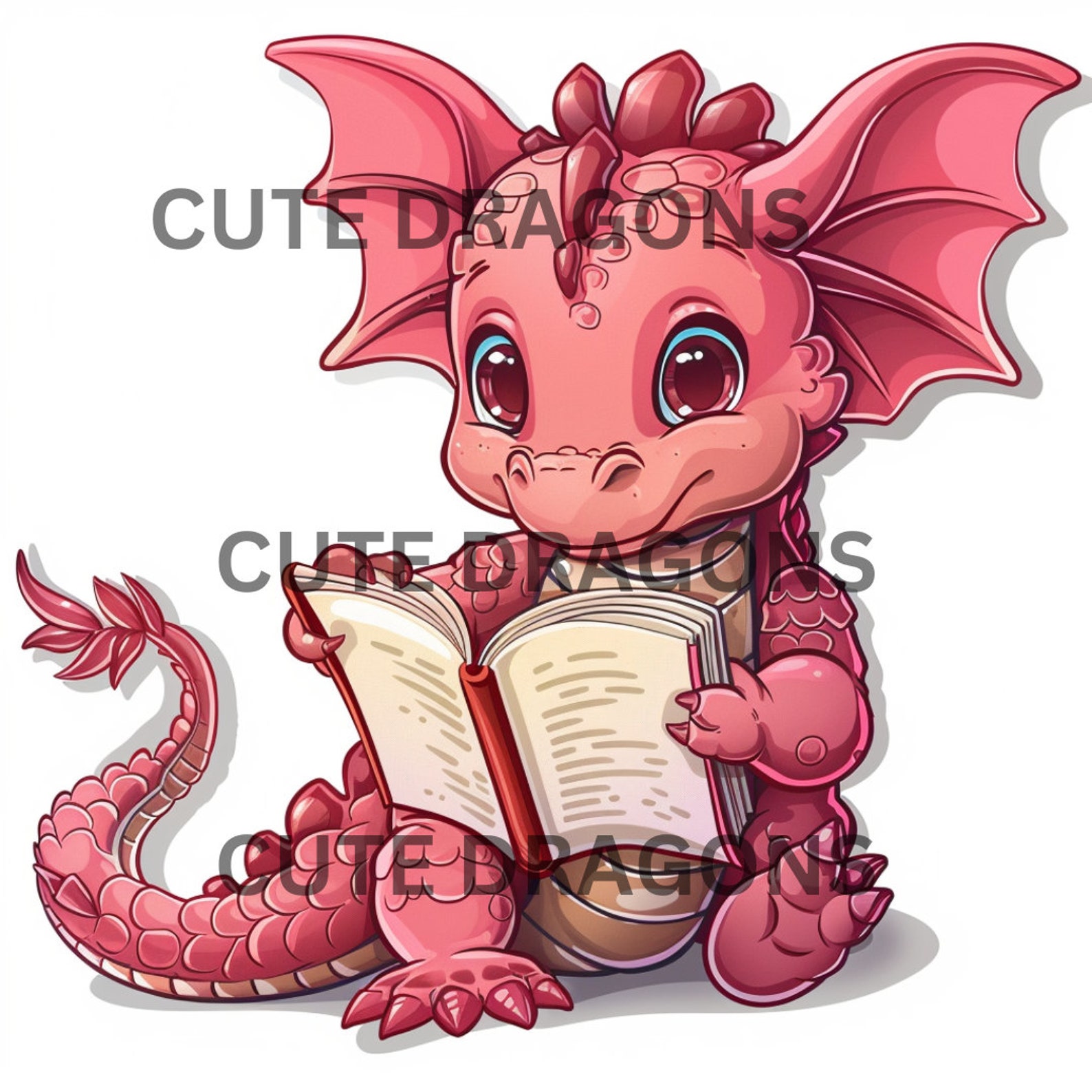 Hatching Dragon PNG Cute Dragon Print Reading Dragon Nursery Art for ...