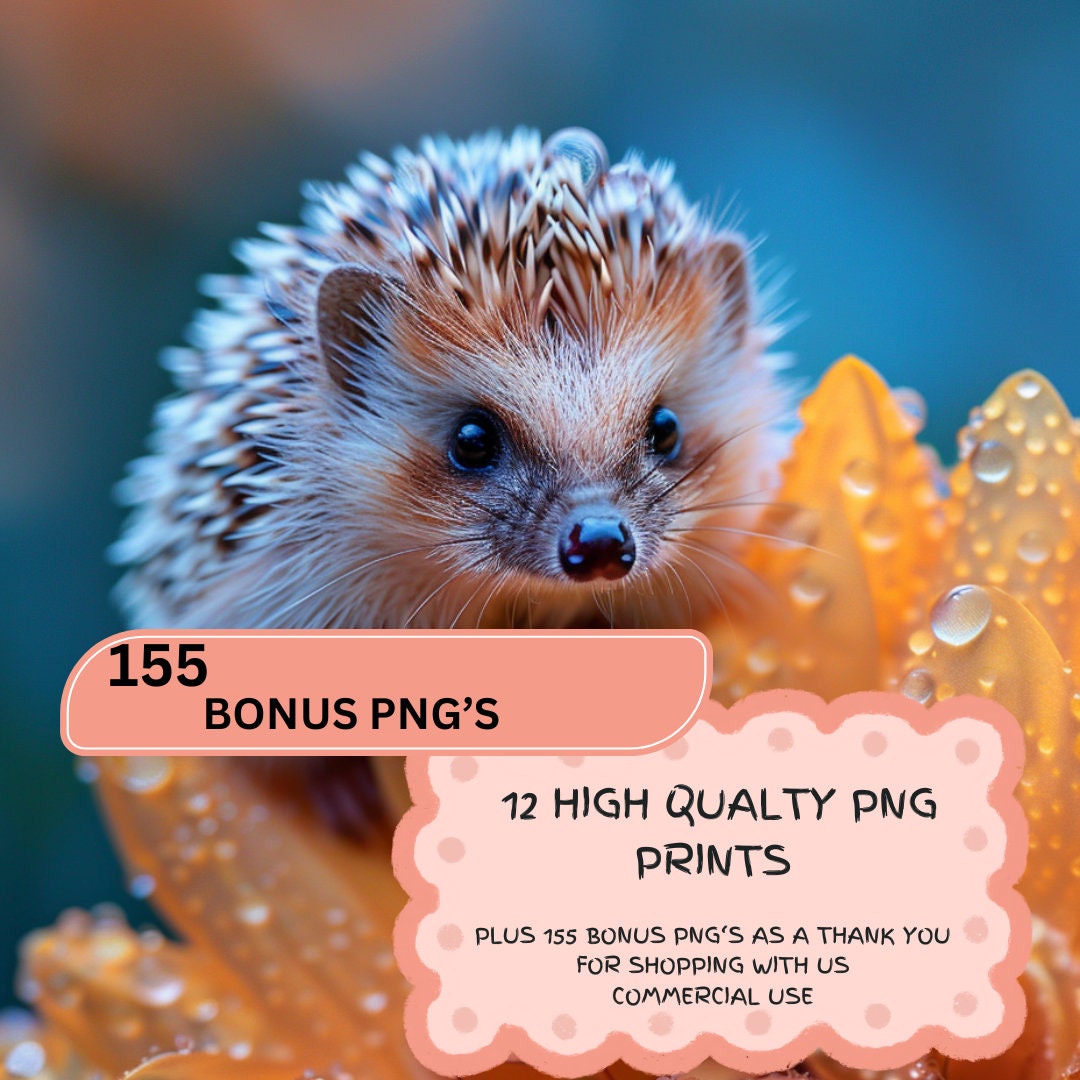 12 Animals on A Flower Instant Download Lemur Print Hedge Hog ...