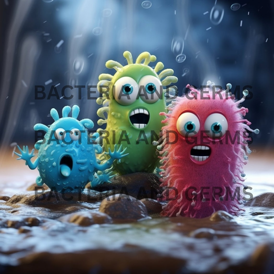 12 Germs and Bacteria Cute Funny Goofy Crazy Unique Clipart Sublimation ...