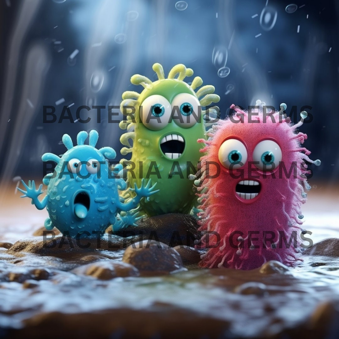 12 Germs and Bacteria Cute Funny Goofy Crazy Unique Clipart Sublimation ...